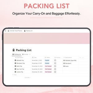 Notion Travel Planner Template All in One Notion Vacation Planner for ...
