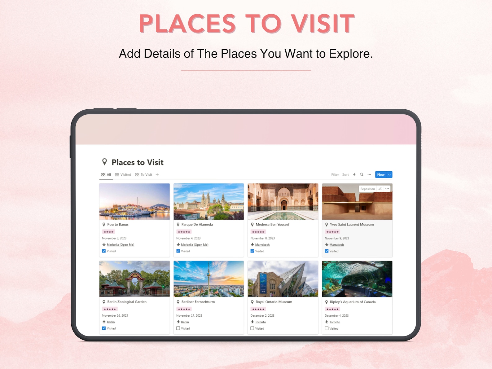 Notion Travel Planner Template All in One Notion Vacation Planner for ...