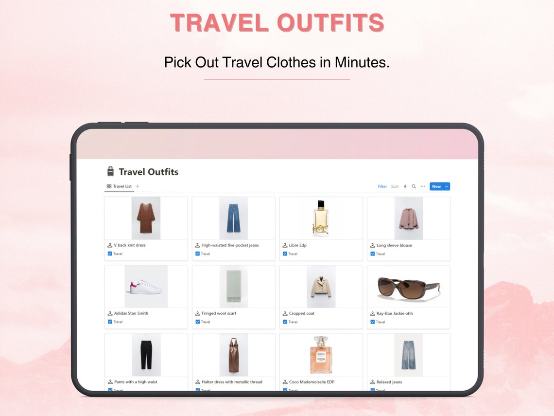 Notion Wardrobe Manager Template Outfit Planner Aesthetic Notion ...