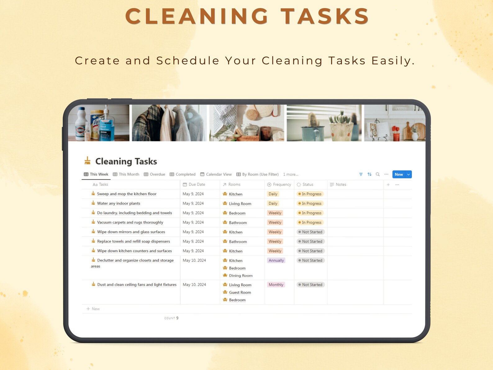 Notion Template Household Planner Home Management Cleaning Schedule Home Maintenance Checklist ...