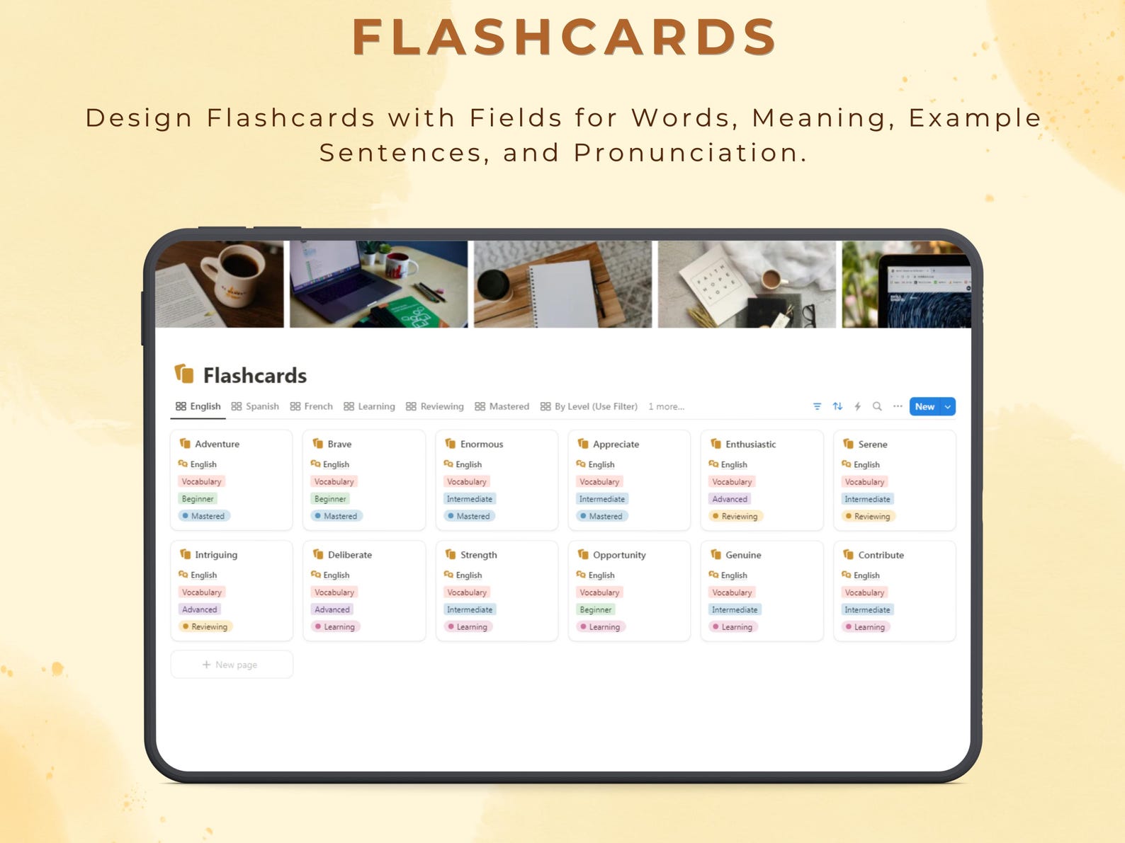 Notion Template Language Learning Hub for Multiple Languages Aesthetic ...