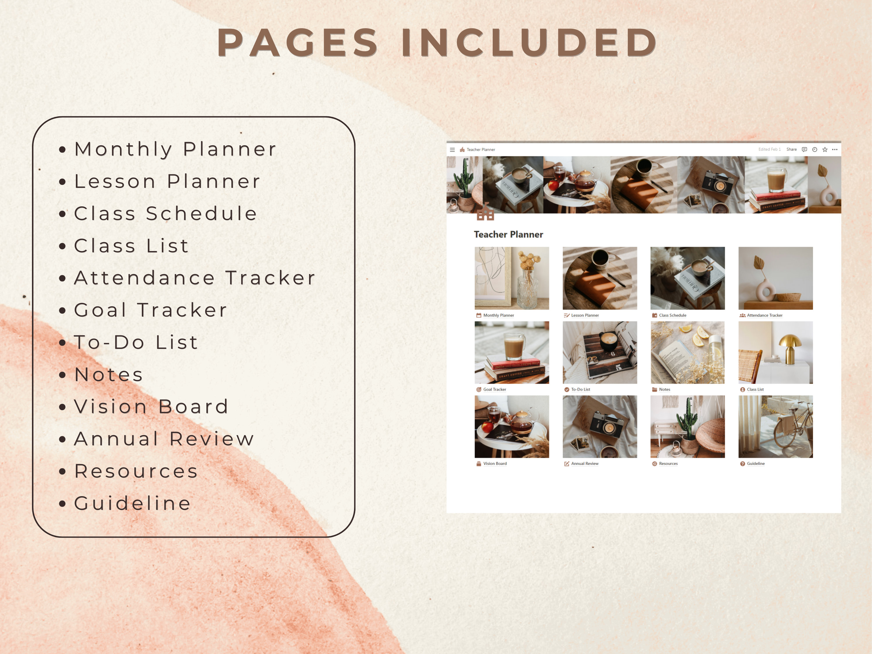 Notion Teacher Planner Template Aesthetic Notion Template for Teachers ...