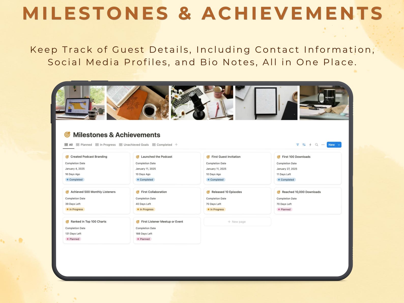 Notion Template Podcast Planner Aesthetic Podcast Tracker Production ...