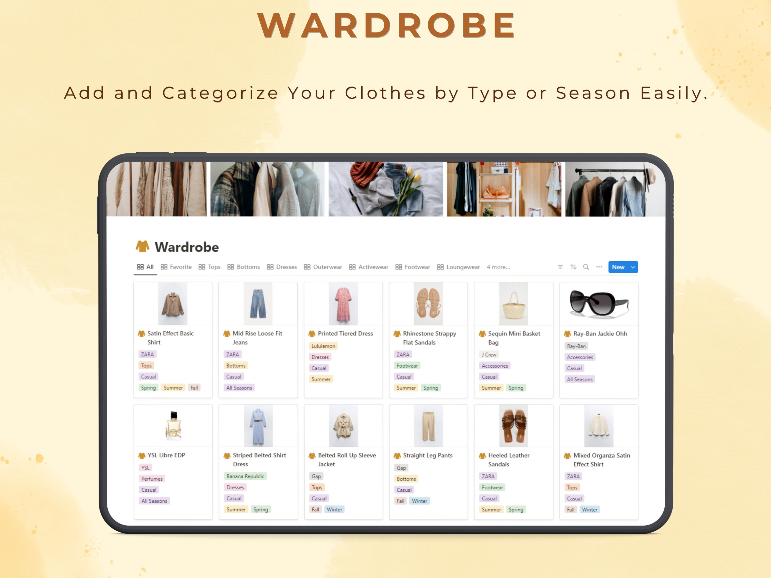 Notion Template Wardrobe Manager Outfit Planner Aesthetic Notion ...