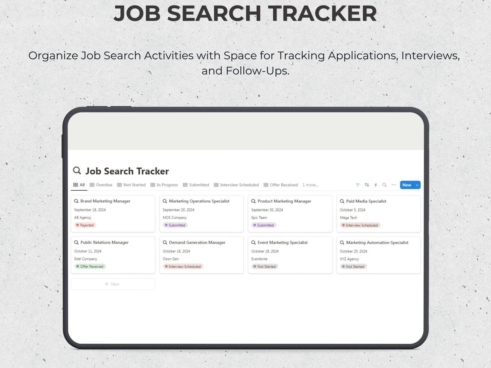 Notion Template Career Planner and Job Tracker Career Goals Job ...
