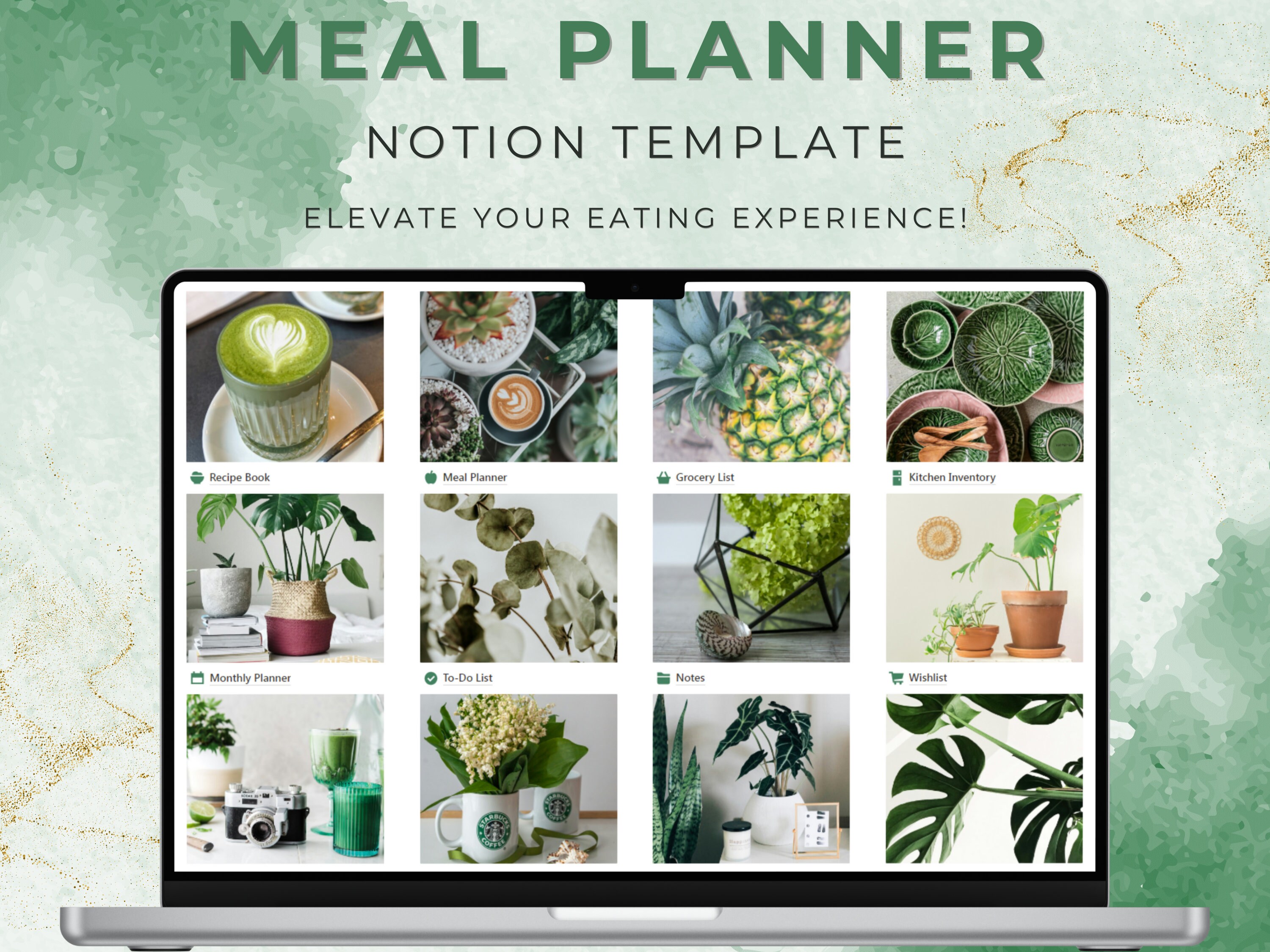 Notion Meal Planner Template With Shopping List Digital Meal Plan ...