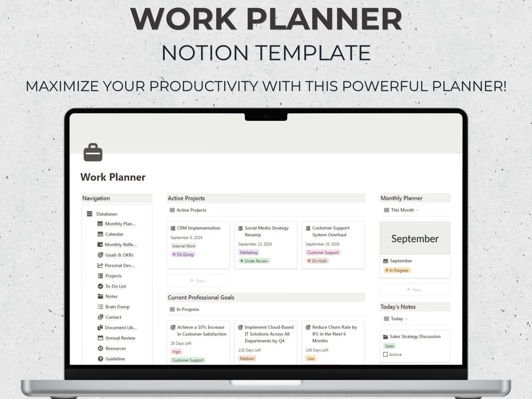 Notion Template Office Work Planner Remote Work Management Aesthetic ...