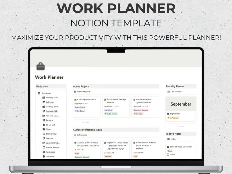 Notion Template Office Work Planner Remote Work Management Aesthetic ...