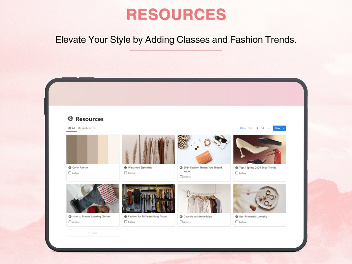 Notion Wardrobe Manager Template Outfit Planner Aesthetic Notion ...