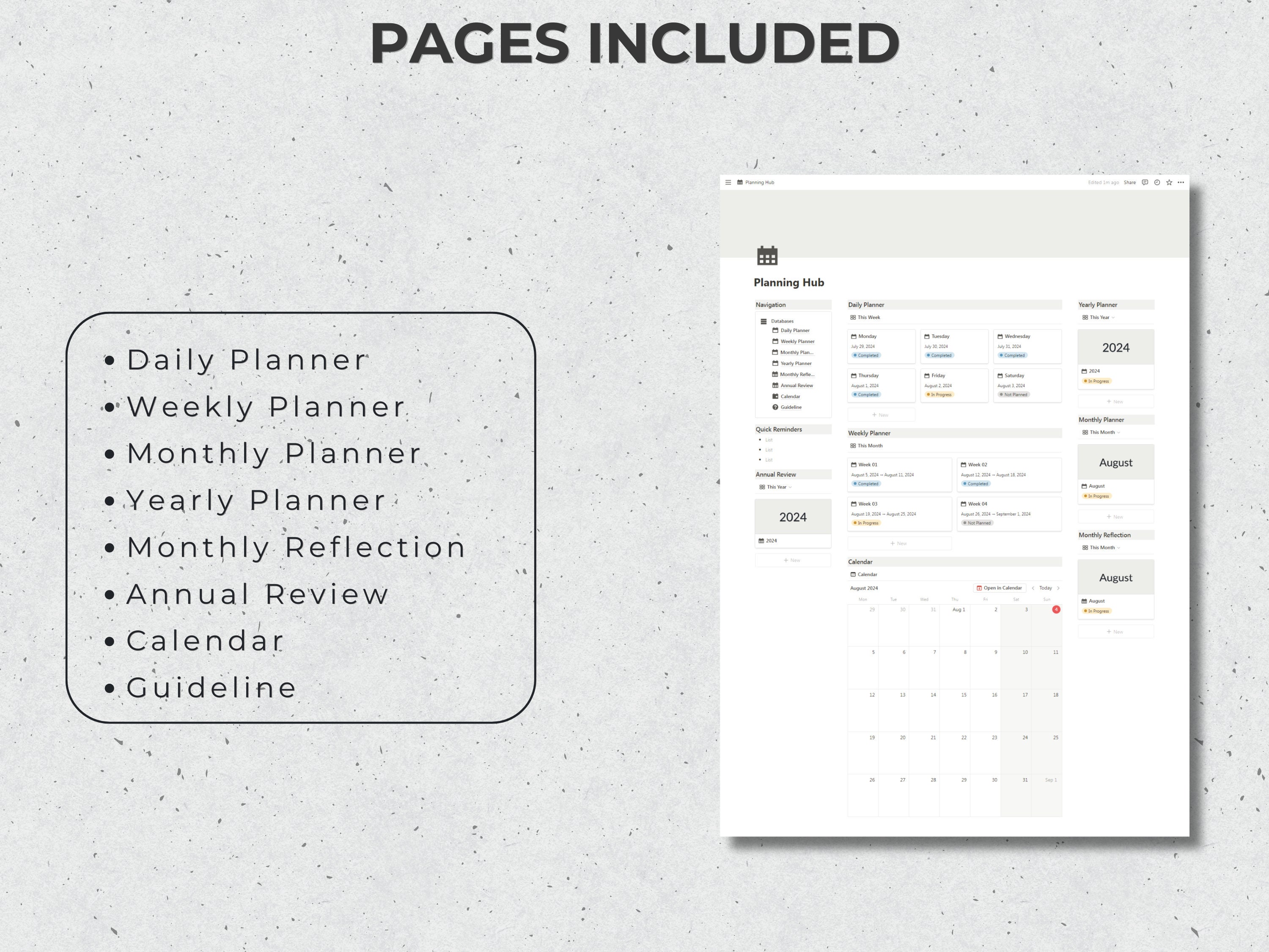 Notion Template Daily Weekly Monthly and Yearly Planner Aesthetic Notion Dashboard Productivity ...