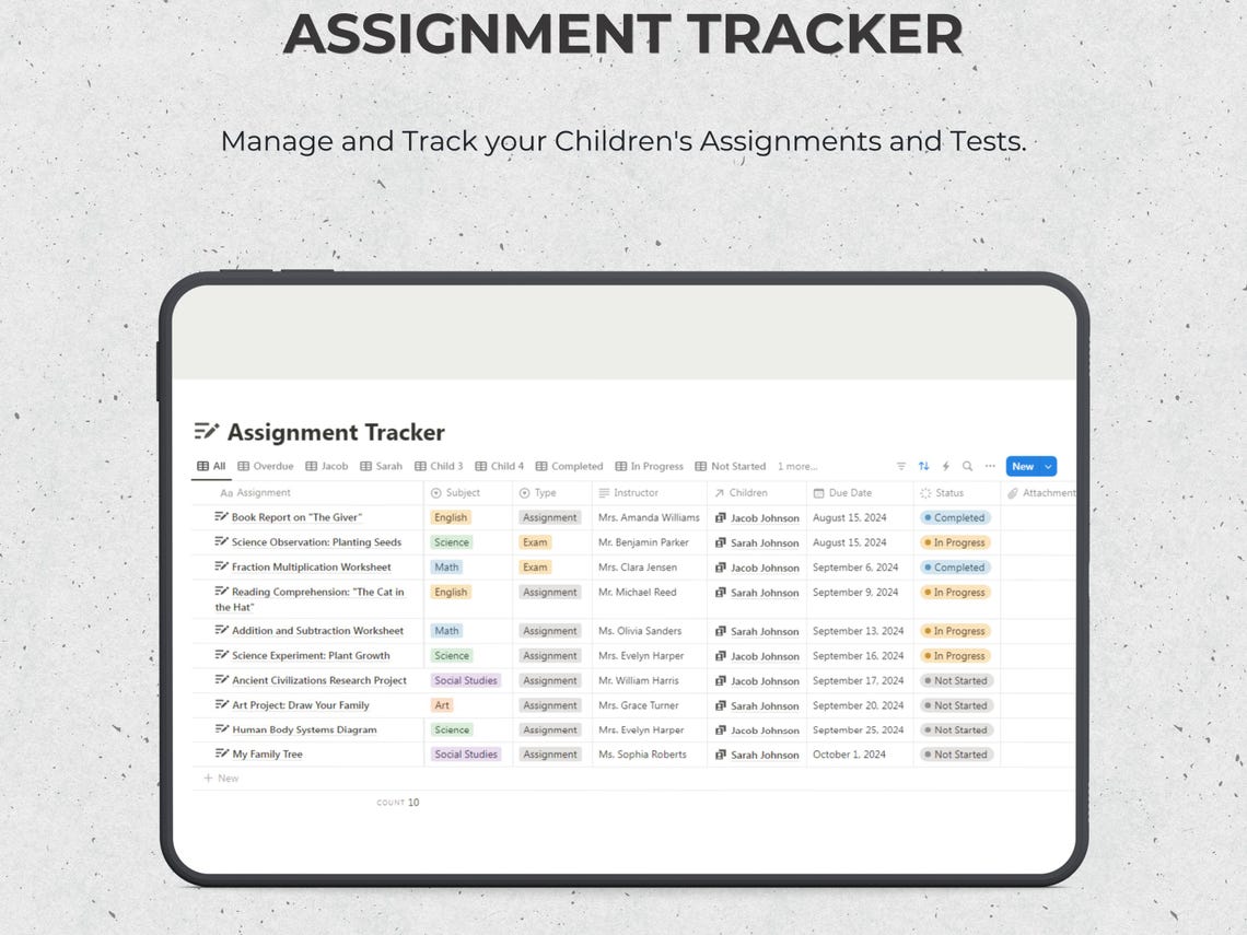 Notion Template Homeschool Planner for Multiple Kids Aesthetic Home ...