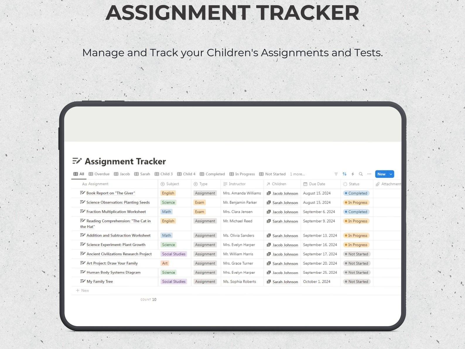 Notion Template Homeschool Planner for Multiple Kids Aesthetic Home ...