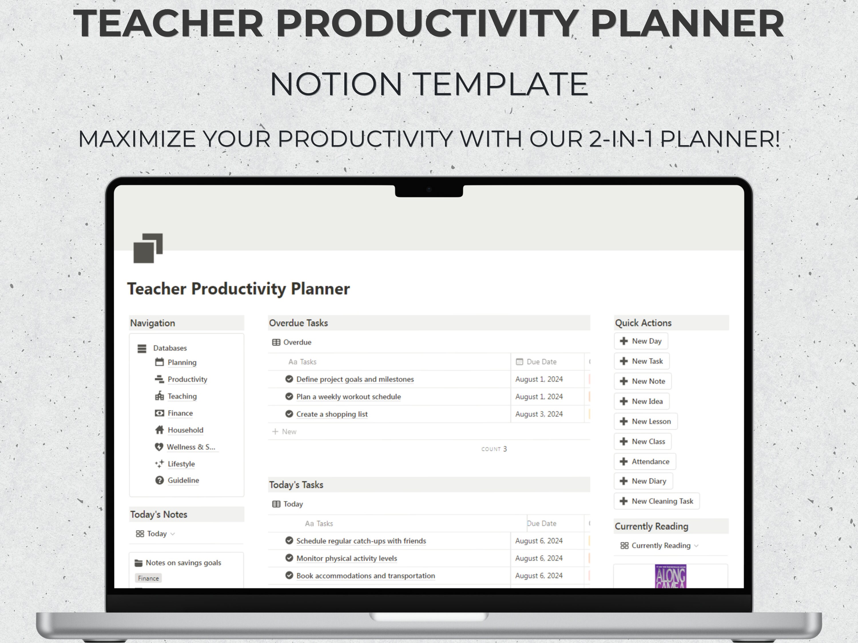 Notion Teacher Planner Template, All-in-one Productivity (digital ...