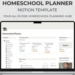 Notion Template Homeschool Planner for Multiple Kids Aesthetic Home ...