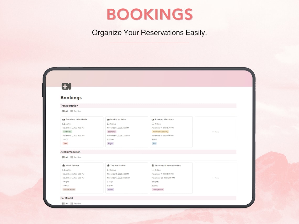 Notion Travel Planner Template All in One Notion Vacation Planner for ...