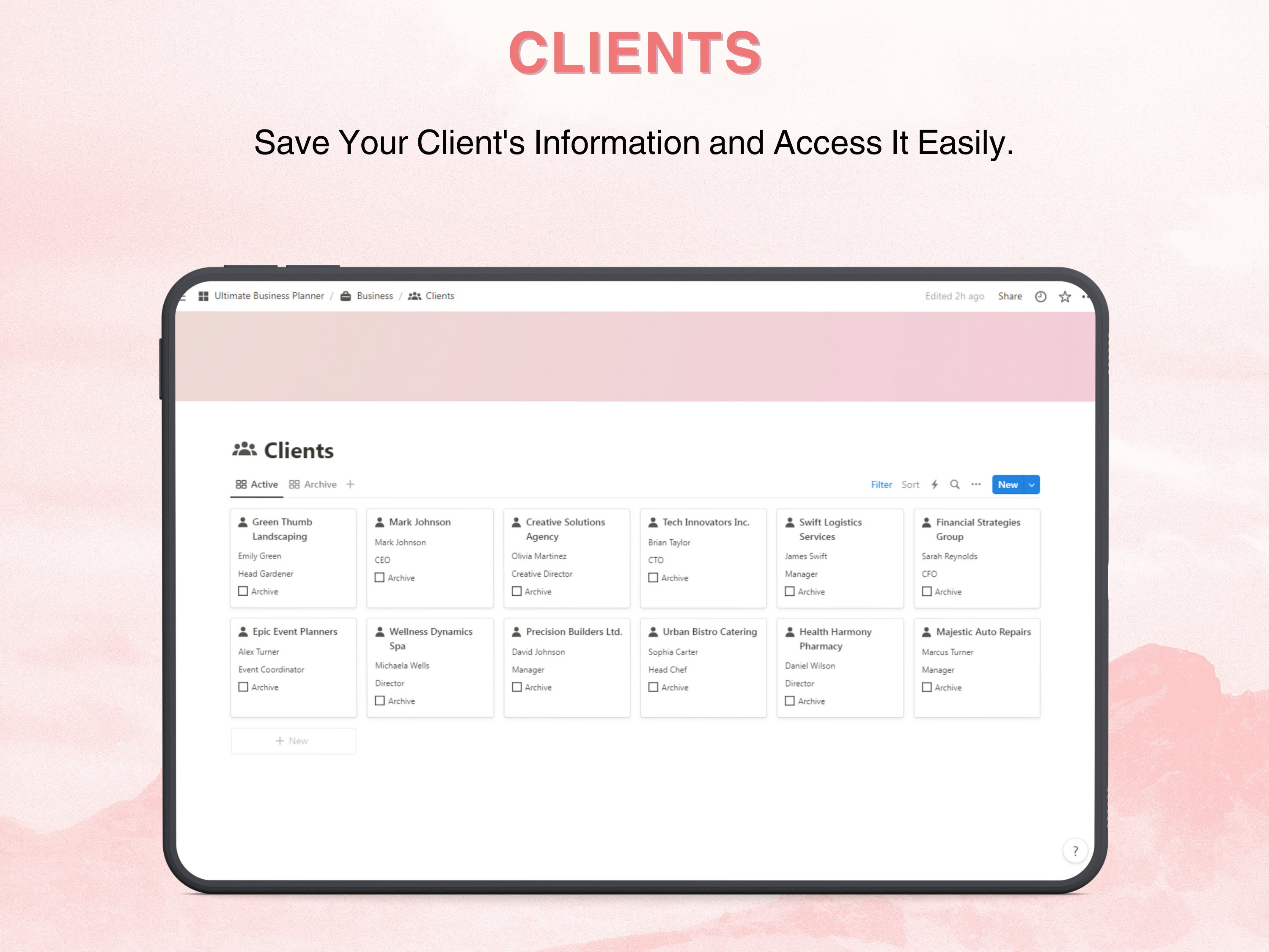 Notion Business Planner Template All in One Project Management ...
