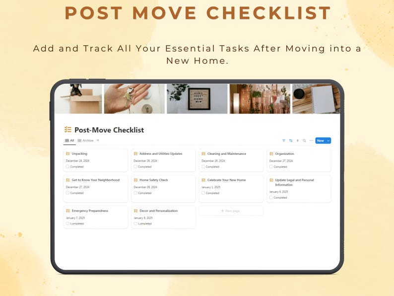 Notion Template Moving Planner Packing Tracker Move Checklist Expense ...