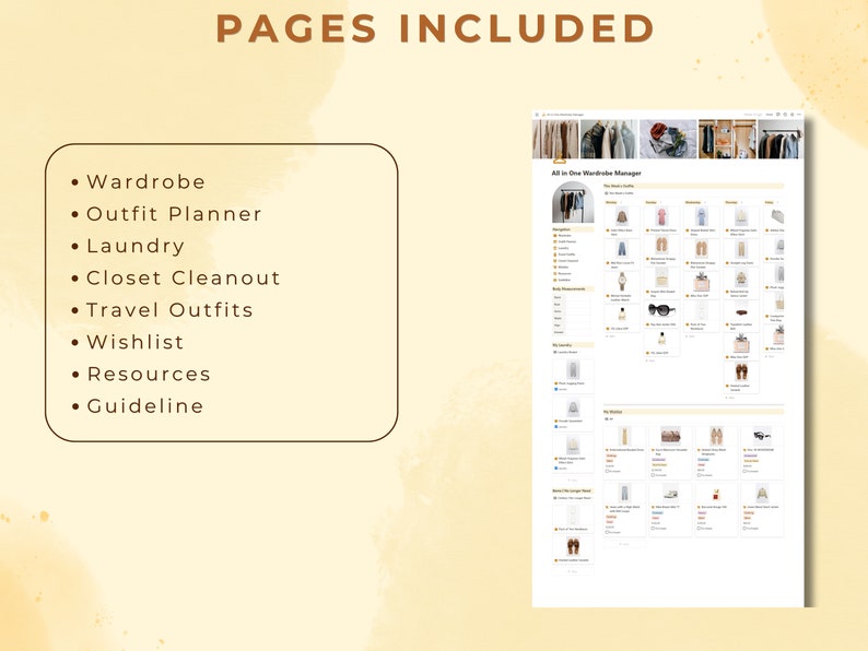 Notion Template Wardrobe Manager Outfit Planner Aesthetic Notion ...