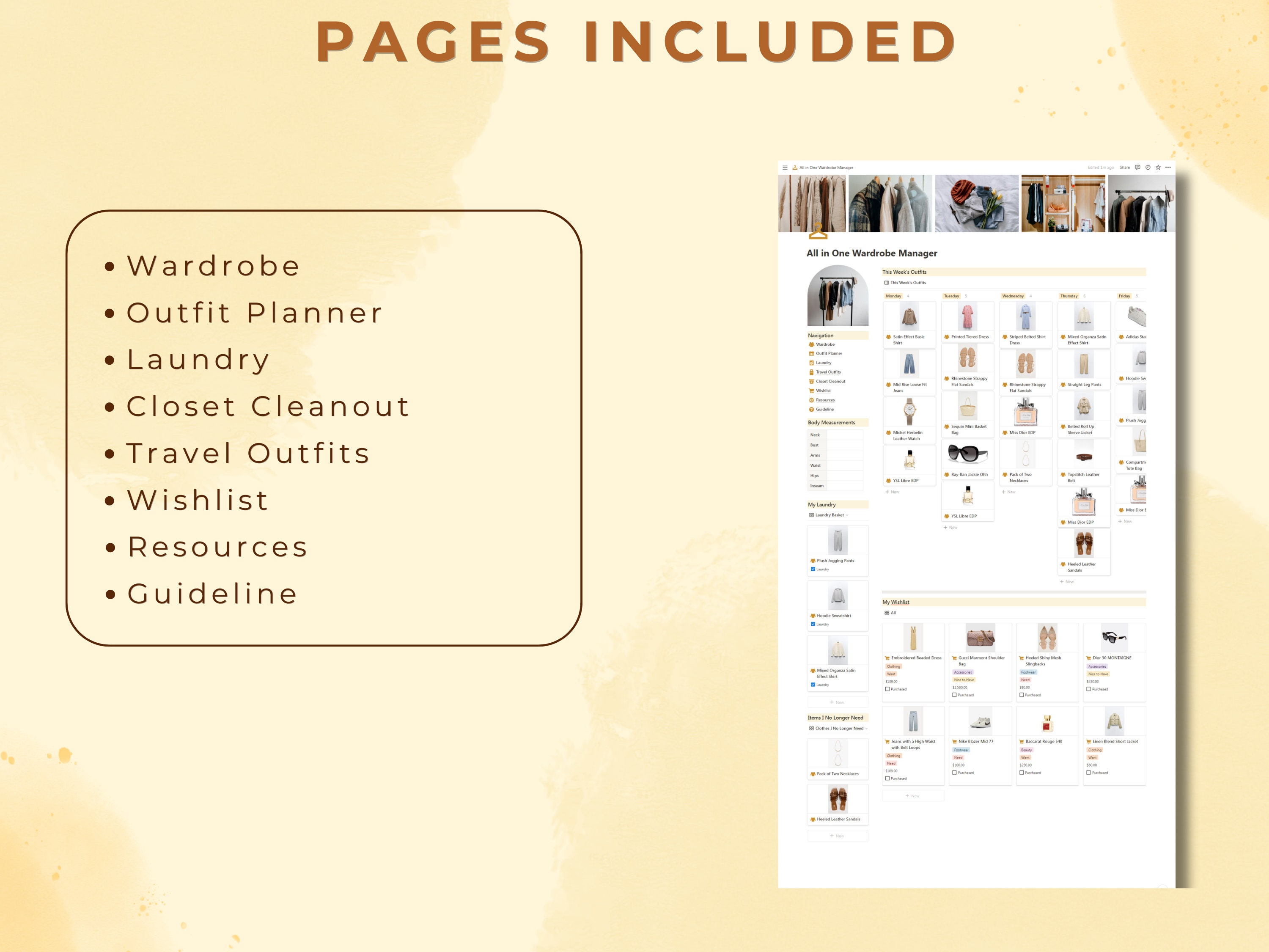 Notion Template Wardrobe Manager Outfit Planner Aesthetic Notion ...