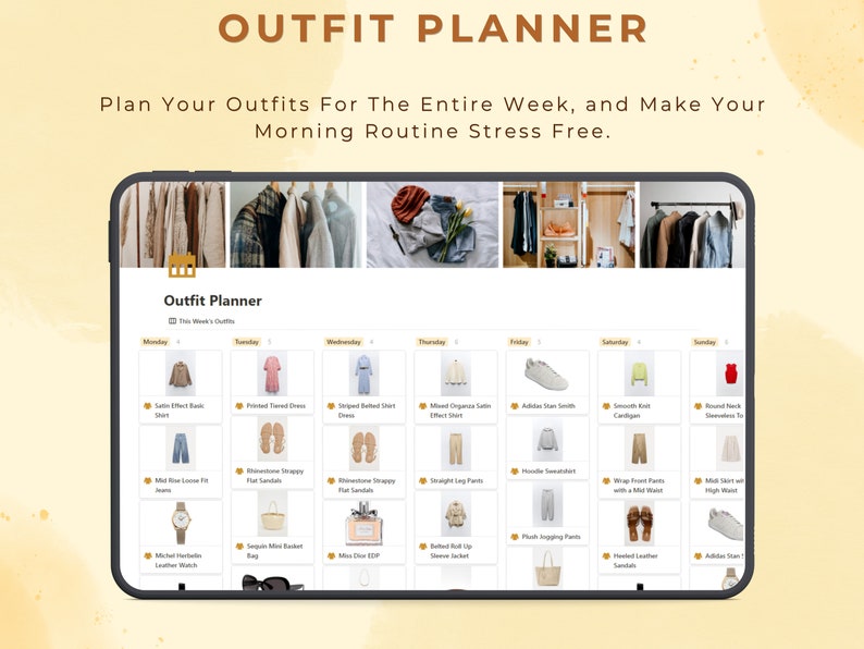 Notion Template Wardrobe Manager Outfit Planner Aesthetic Notion ...