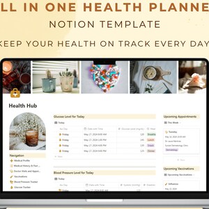 Notion Template Health Tracker Aesthetic Medical Planner Medication ...