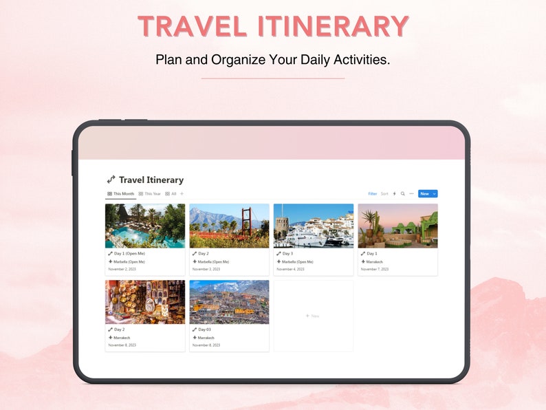 Notion Travel Planner Template All in One Notion Vacation Planner for ...