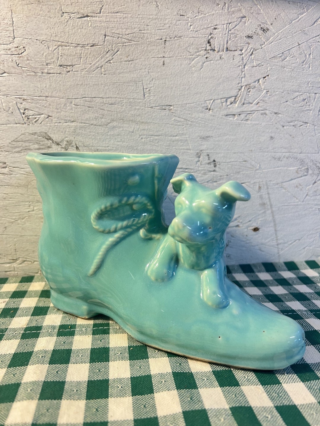 Vintage Ceramic Shawnee Dog & Victorian Boot Planter MADE IN - Etsy