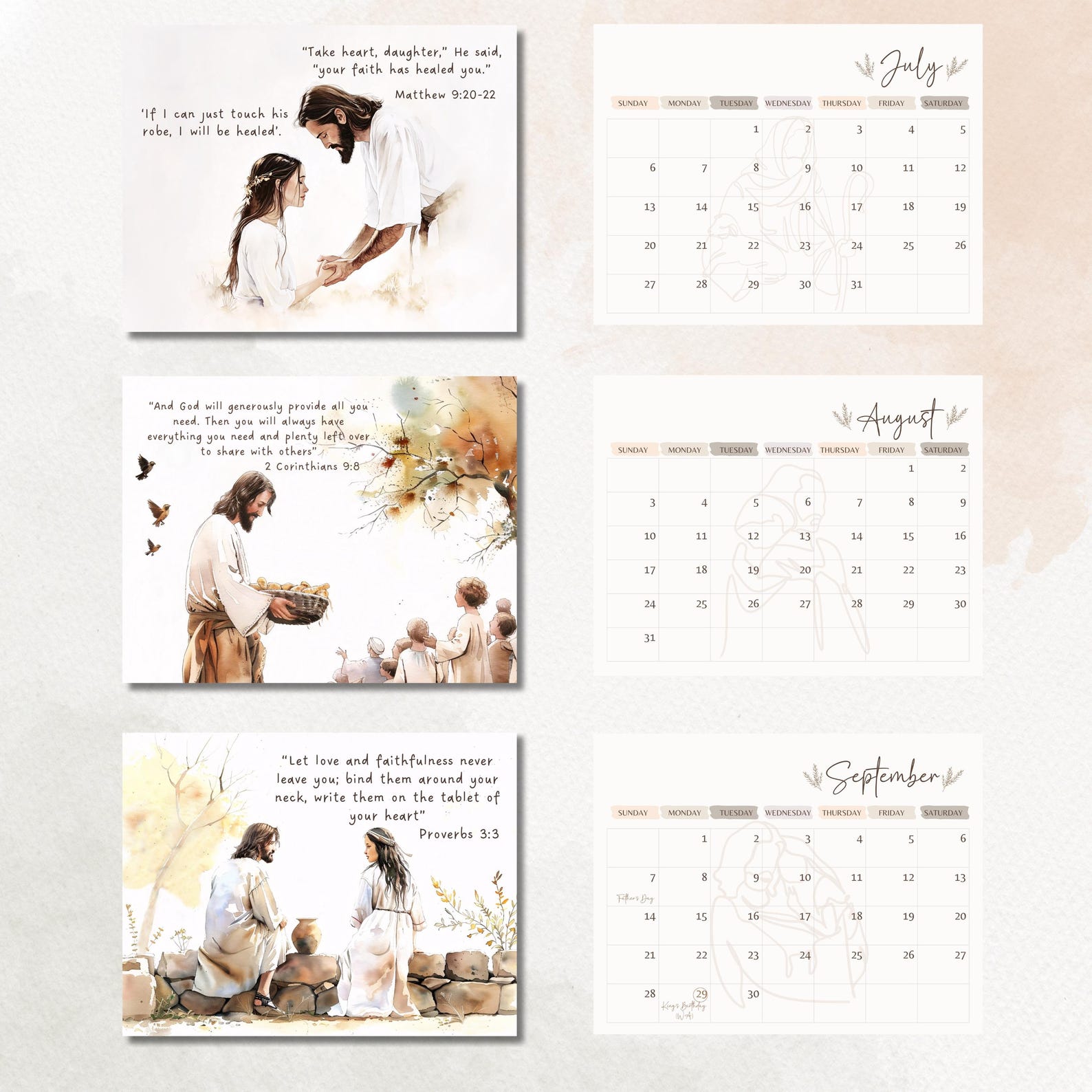 2025 Bible Verse Calendar Christian Calendar 2025 Calendar Bible Verse ...