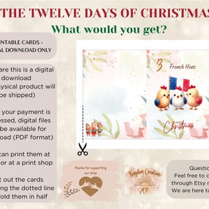 Bundle Twelve Days of Christmas Cards 12 Days of Christmas - Etsy