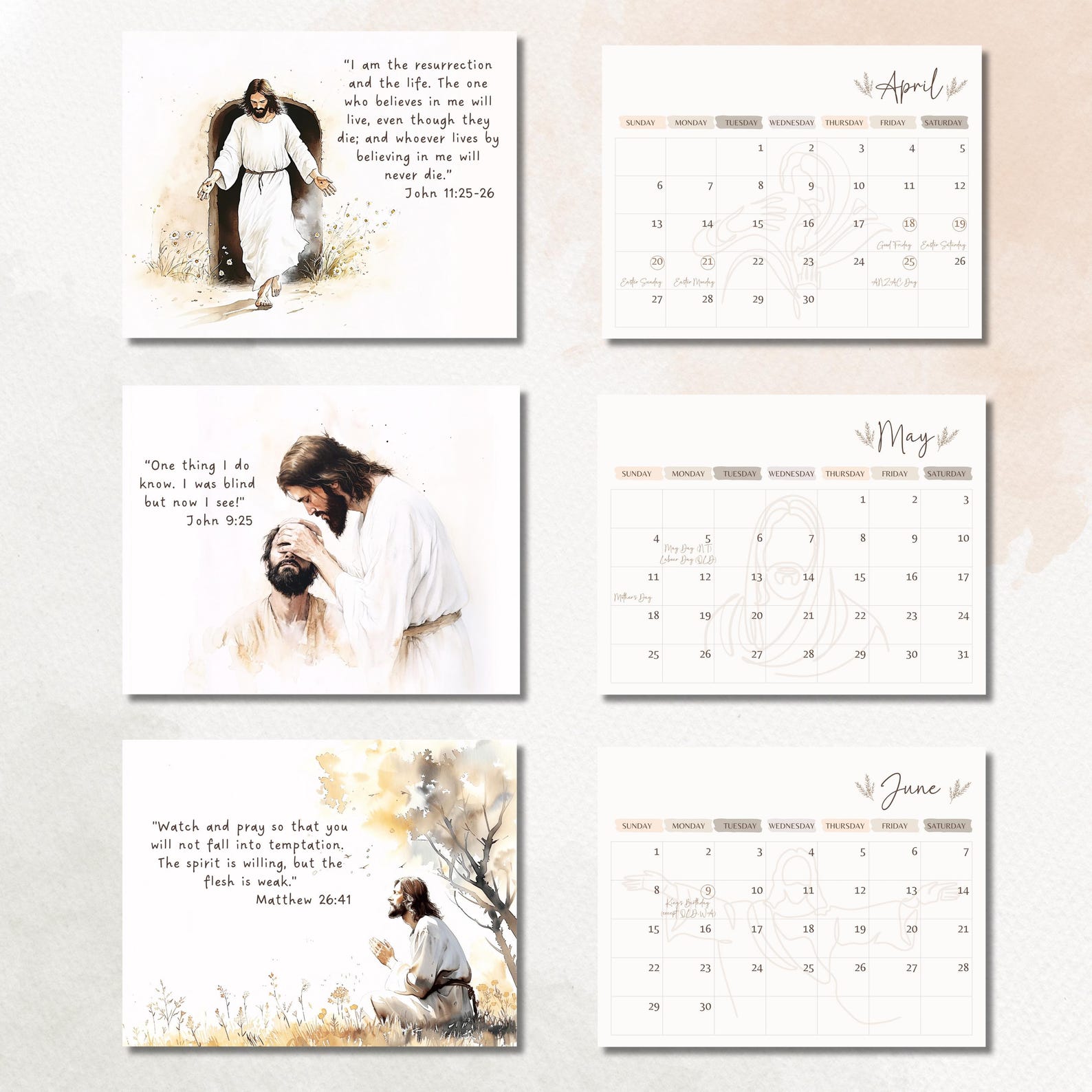 2025 Bible Verse Calendar Christian Calendar 2025 Calendar Bible Verse ...
