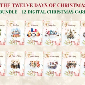 Bundle Twelve Days of Christmas Cards 12 Days of Christmas - Etsy