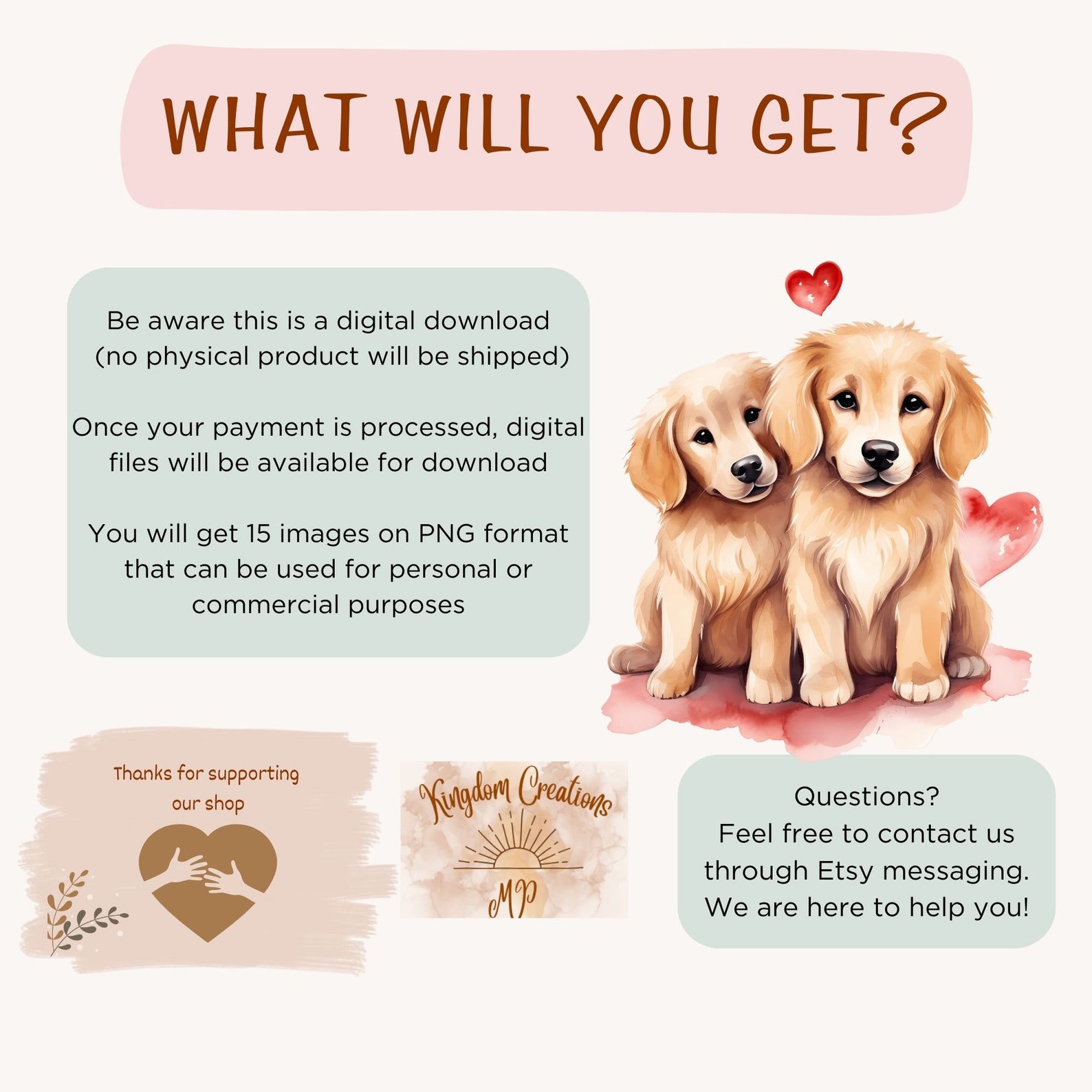 Dogs Valentines Day Clipart, Cute Couple Dogs PNG, Bundle Dogs Puppies ...