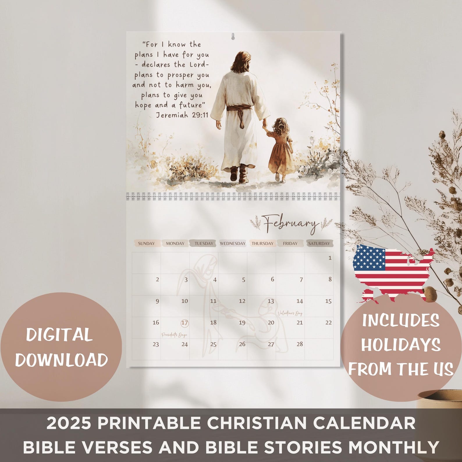 2025 Bible Verse Calendar Christian Calendar 2025 Calendar Bible Verse ...
