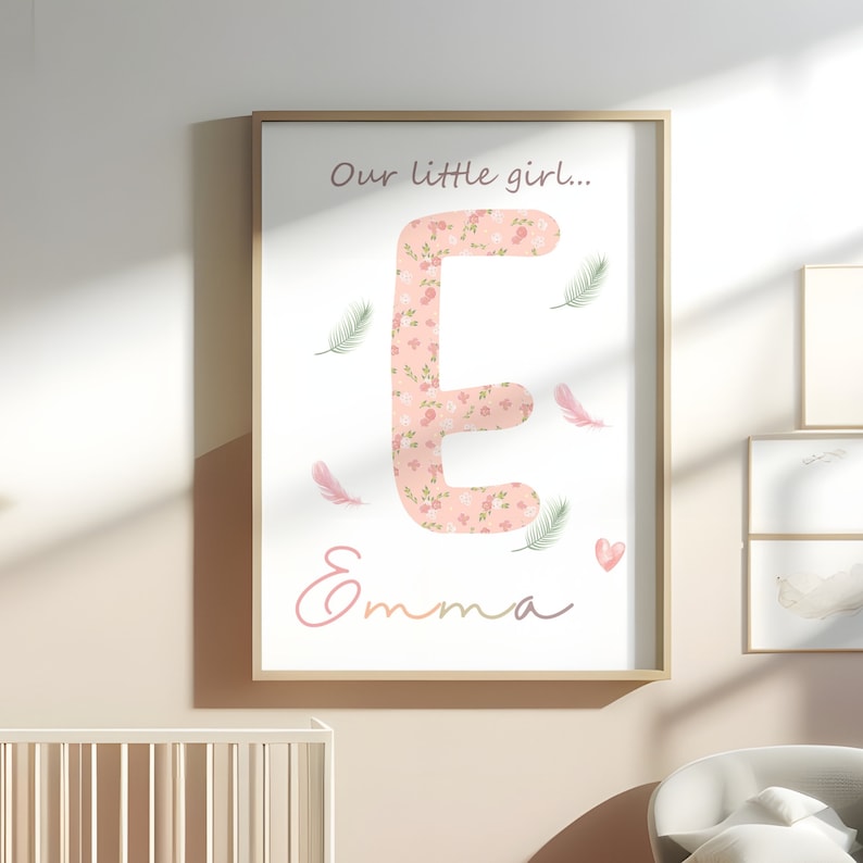 Flamingo Nursery Wall Art Custom Nursery Art Baby Girl Nursery Wall Art ...