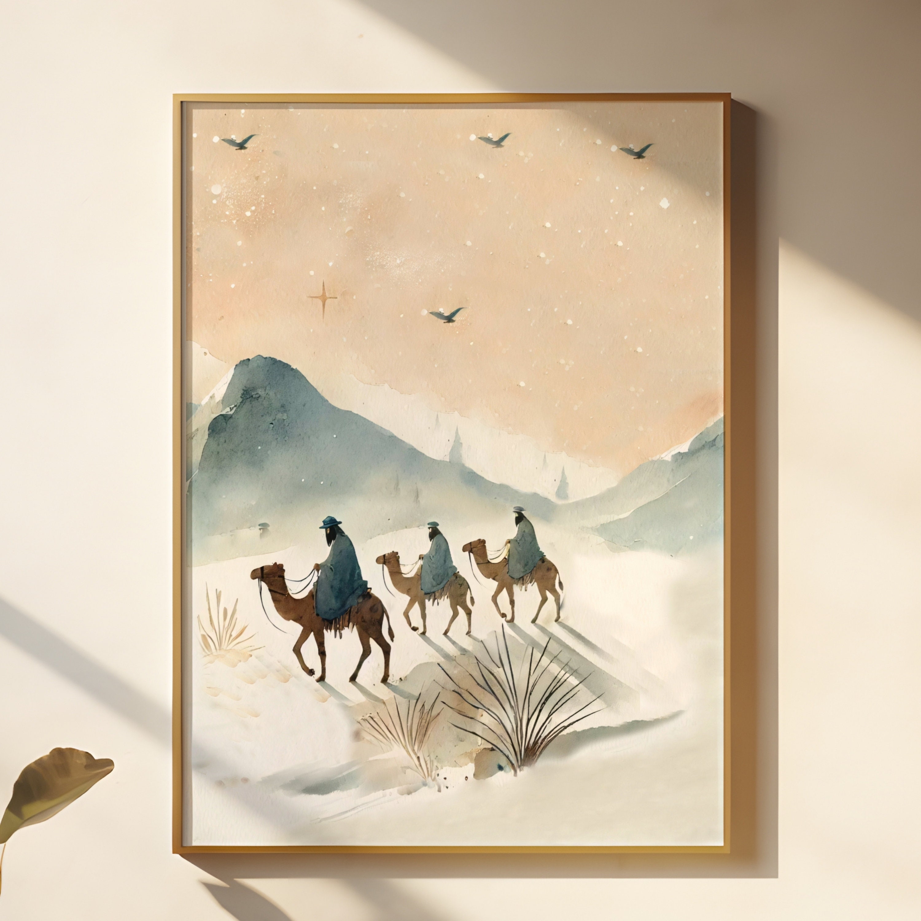 Set of 3 Nativity Scene Art Watercolor Christmas Nativity Set Jesus ...