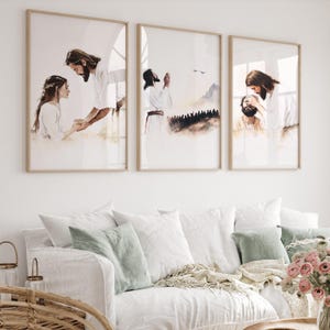 Set of 3 Miracles of Jesus Watercolor Printable Jesus Miracle Gospel ...