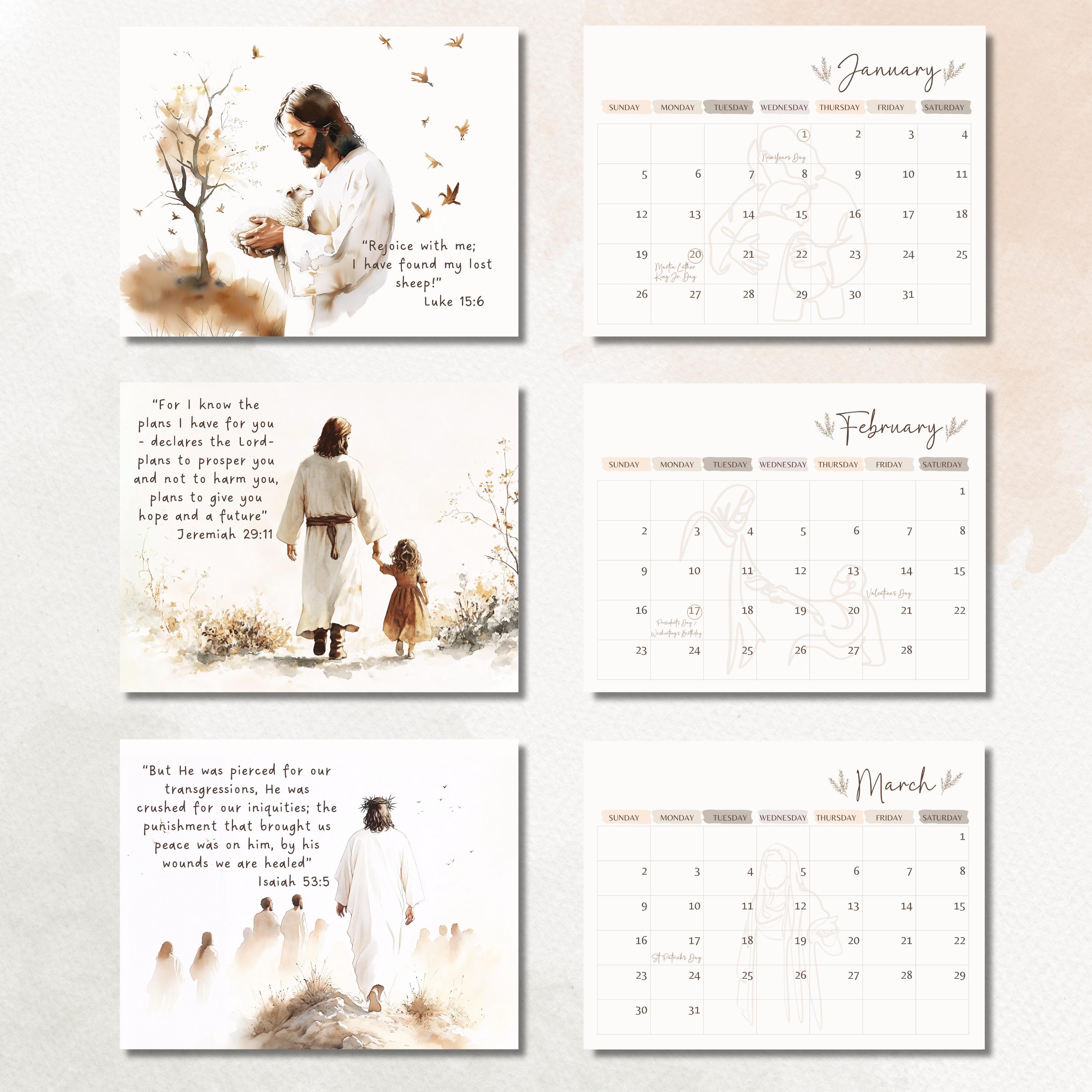 2025 Bible Verse Calendar Christian Calendar 2025 Calendar Bible Verse ...