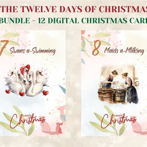 Bundle Twelve Days of Christmas Cards 12 Days of Christmas - Etsy