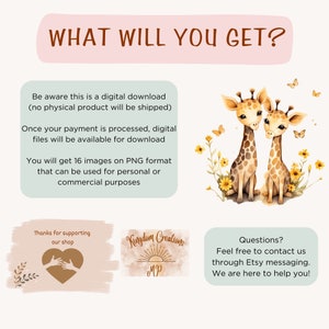 Safari Valentines Clipart, African Couple Animals Clipart, Watercolour ...