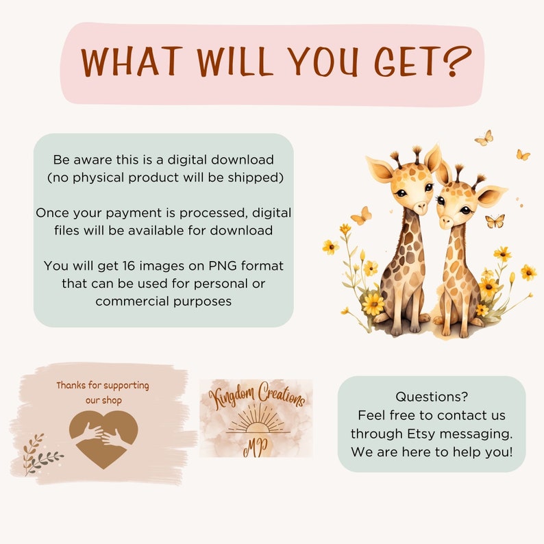 Safari Valentines Clipart, African Couple Animals Clipart, Watercolour ...