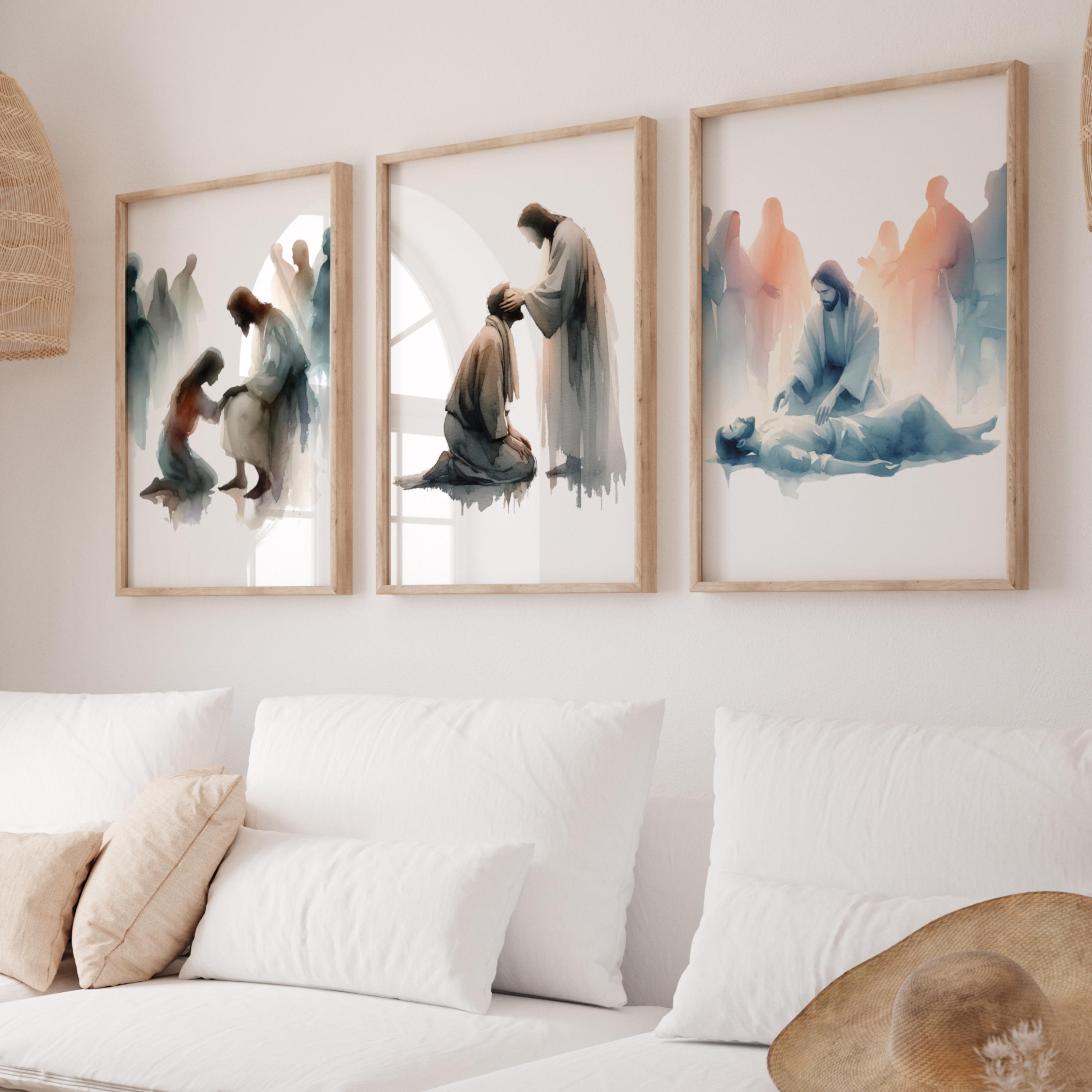Set of 3 Miracles of Jesus Printable Minimalistic Jesus Art Miracle ...