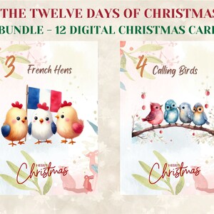 Bundle Twelve Days of Christmas Cards 12 Days of Christmas - Etsy
