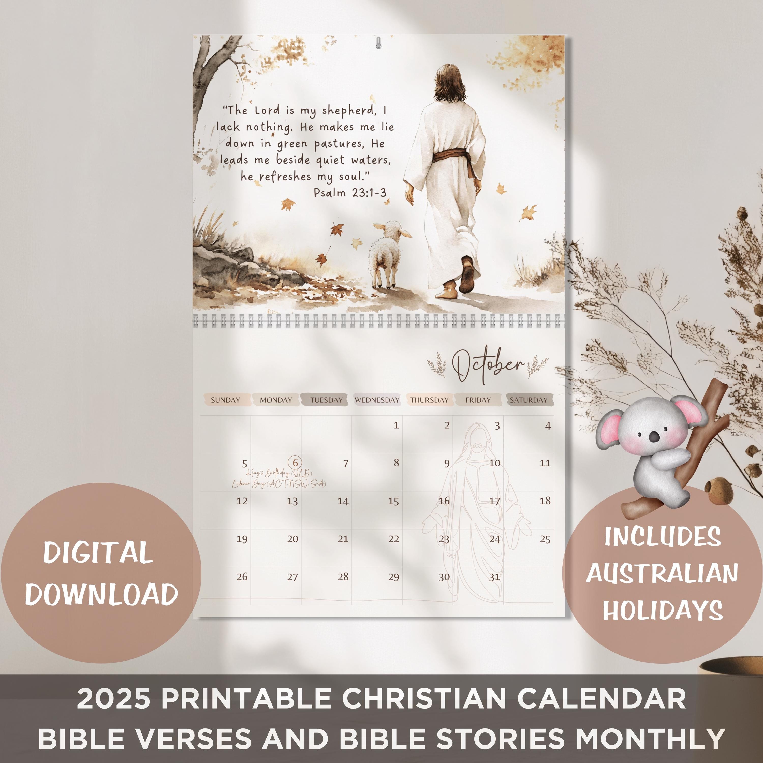 2025 Bible Verse Calendar Christian Calendar 2025 Calendar Bible Verse ...