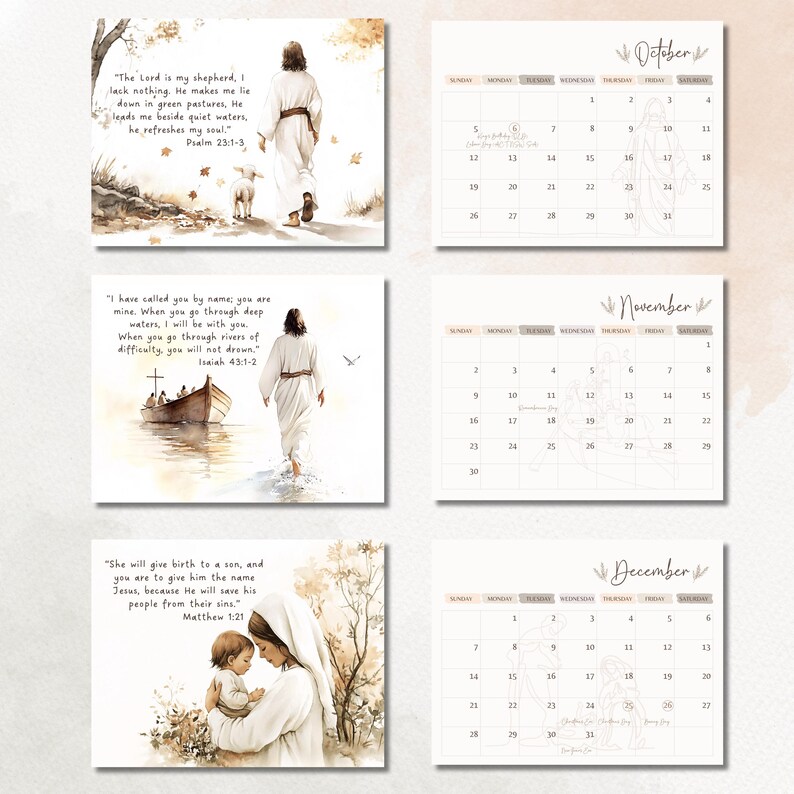 2025 Bible Verse Calendar Christian Calendar 2025 Calendar Bible Verse ...