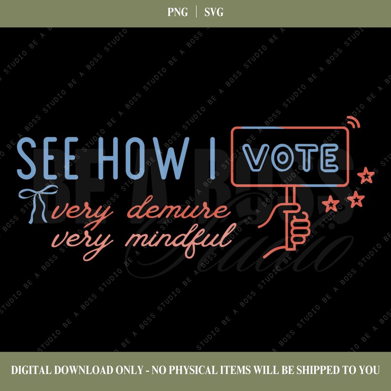Funny Vote Shirt Demure PNG & SVG Digital Download Childless Cat Lady ...