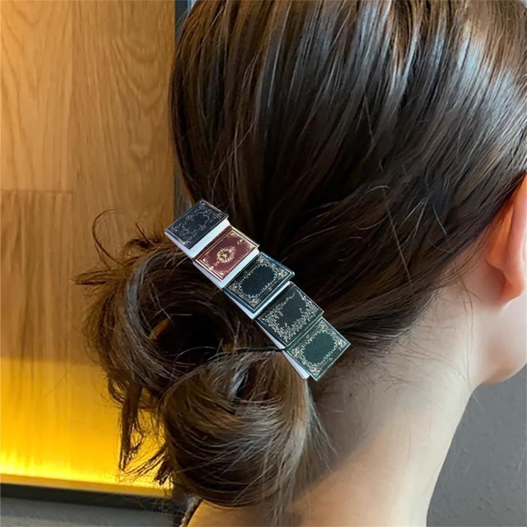 Literary Chic: Miniature Book Hair Clip Quirky Accessory for - Etsy UK
