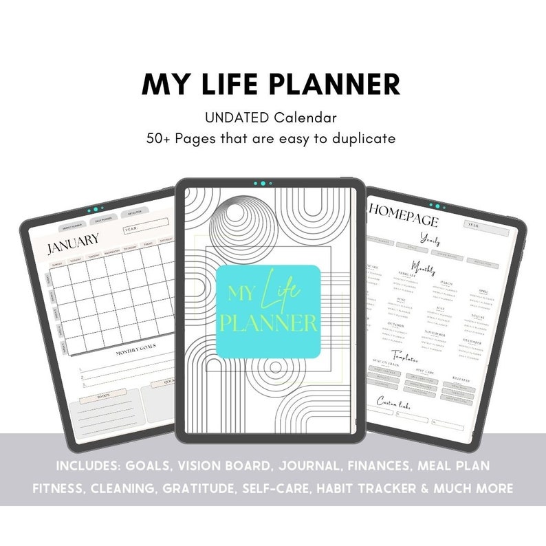 UNDATED My Life DIGITAL PLANNER - Etsy