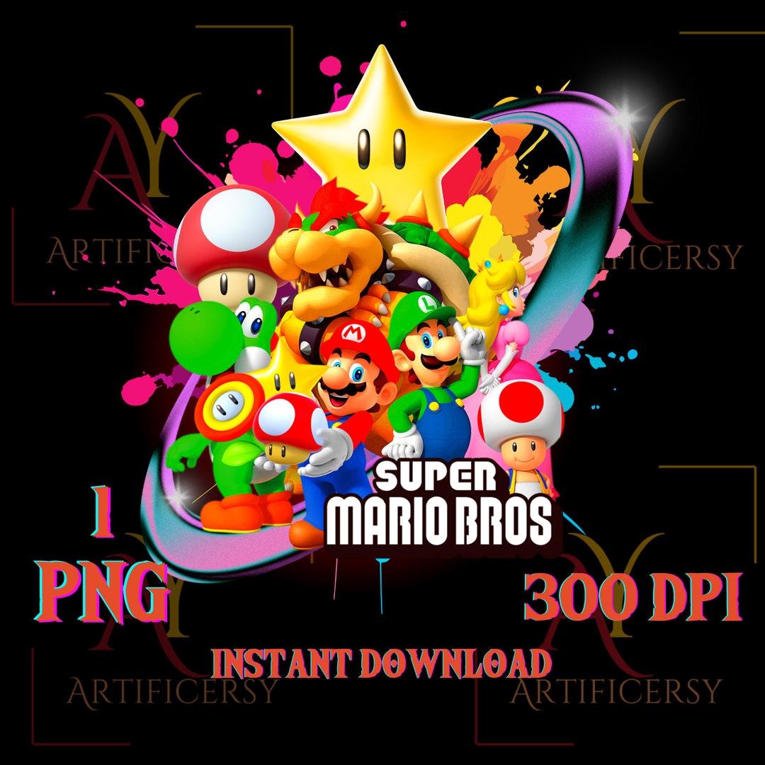 Super Mario Bros PNG, Super Mario Cri-cut ,mario Shirt Png, Digital ...