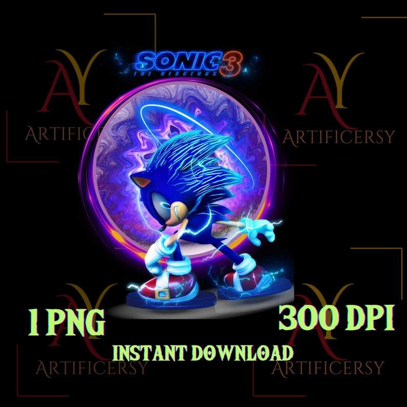 Sonic Hedgehog Shirt PNG, Sonic 3 Png, Digital Anime, Instant Download ...