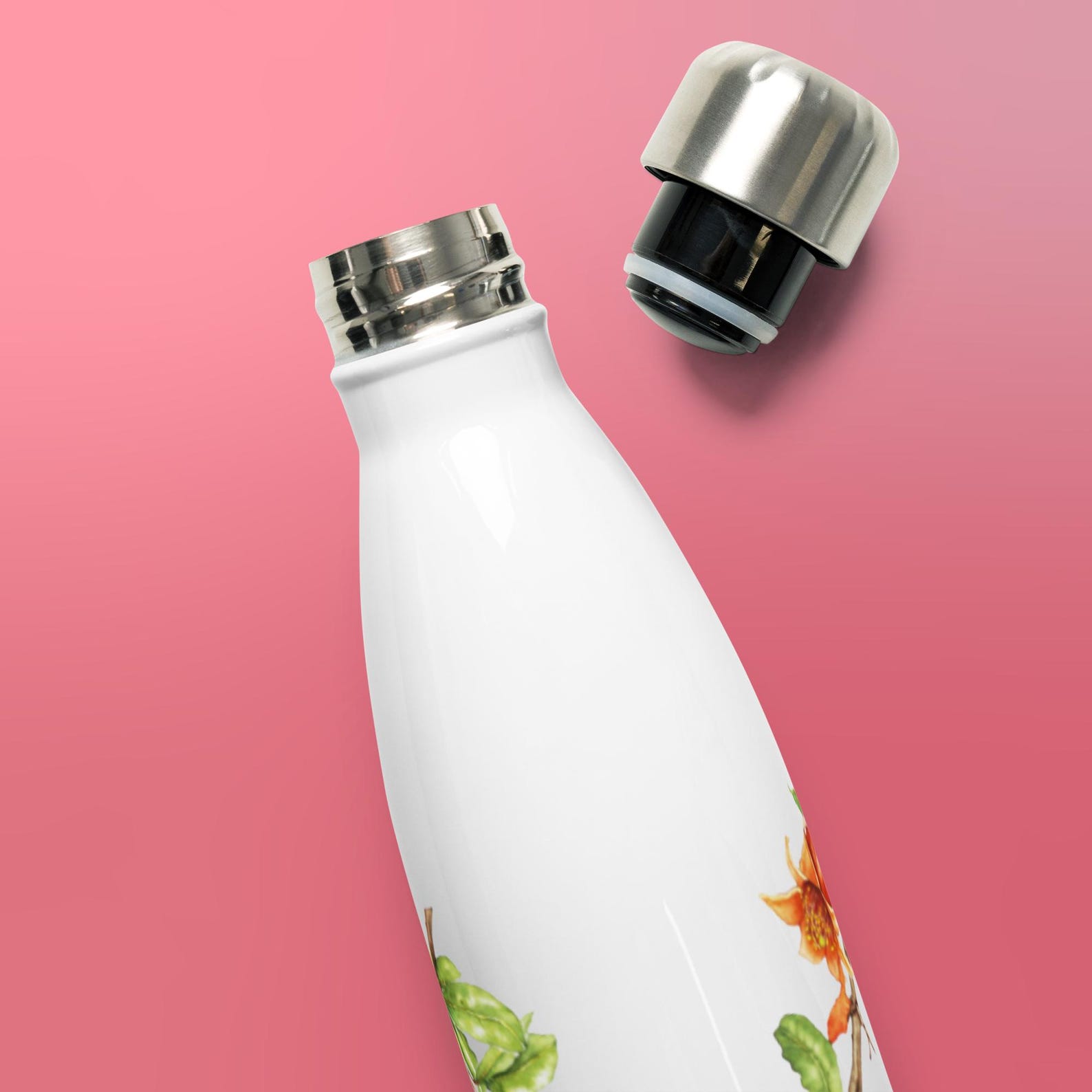 Thermal Bottle 500 Ml Stainless Steel With Botanical Illustration ...